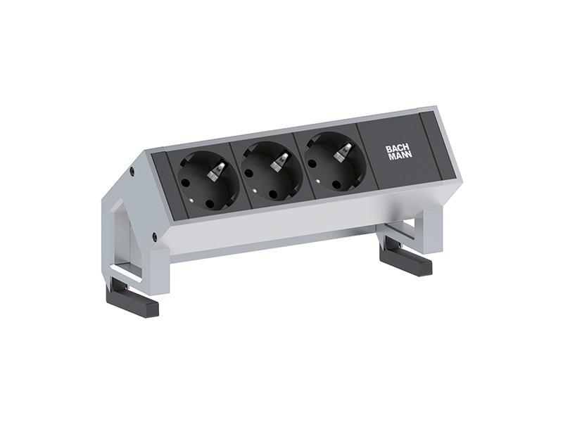 Bachmann DESK 2 3x Power socket outlets stainless steel (902.4048 ...