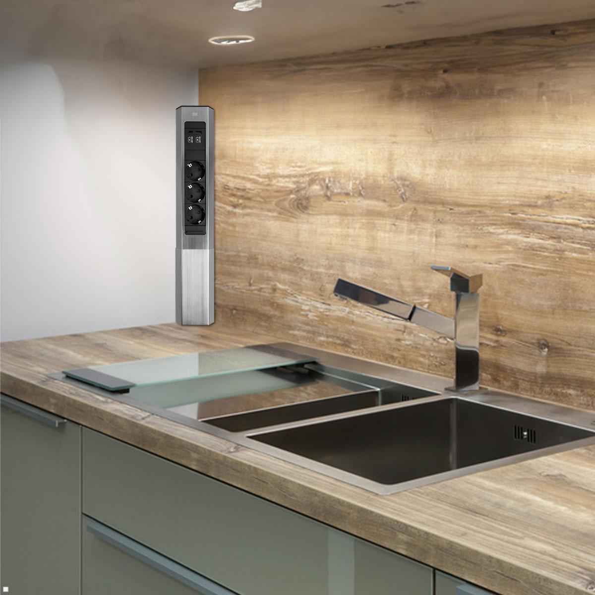 Corner sockets long USB A/C kitchen - Bachmann CASIA 923.006