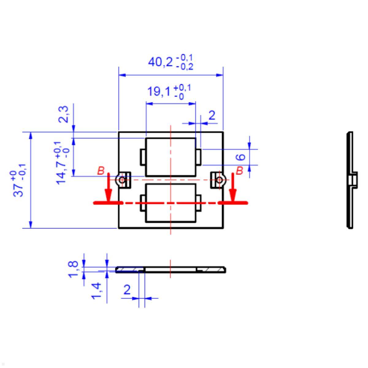 Keystone frame 2x Tera CAT7 module Bachmann (917.039)