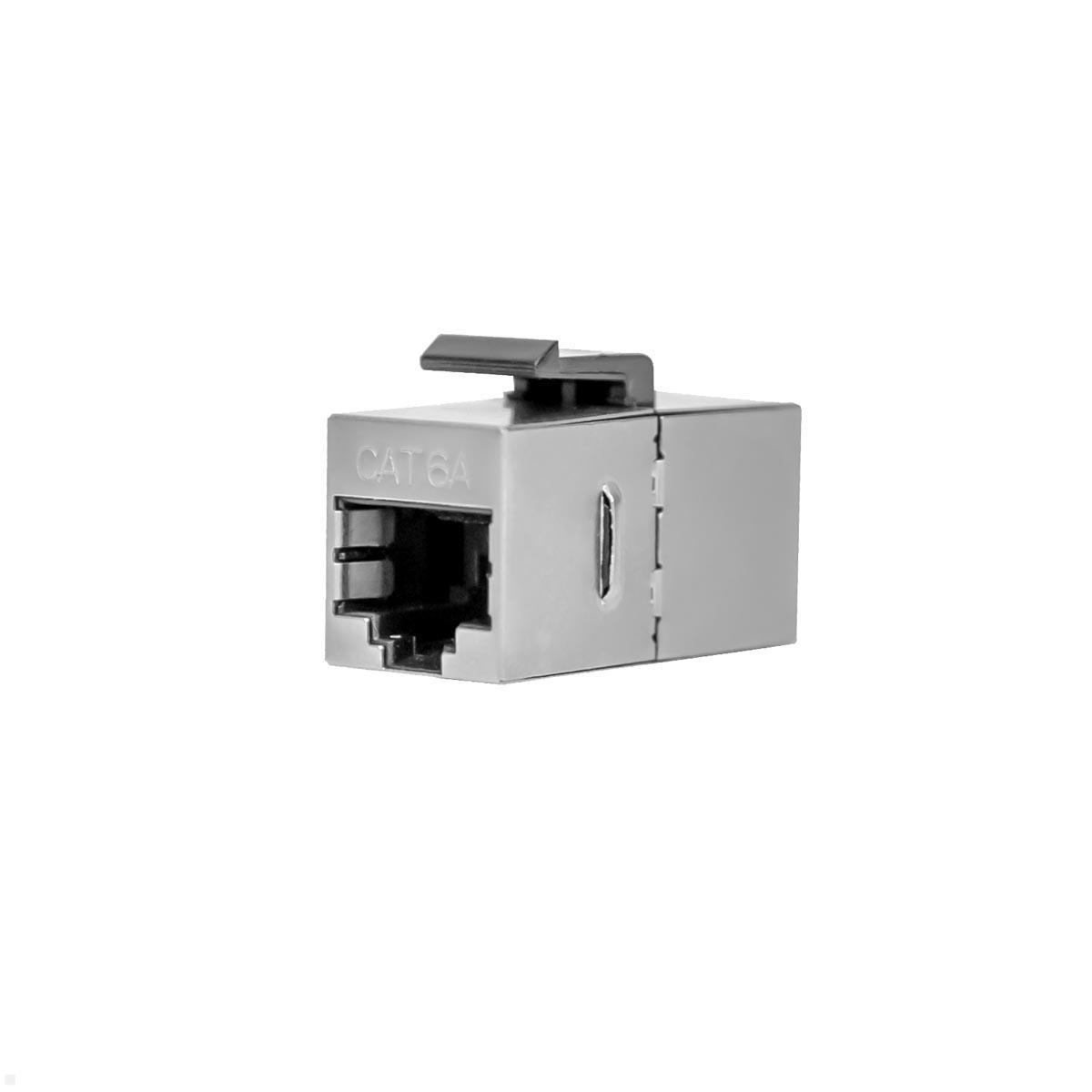 CAT 6a RJ45 Keystone Module LAN TecLines TKM016, silver