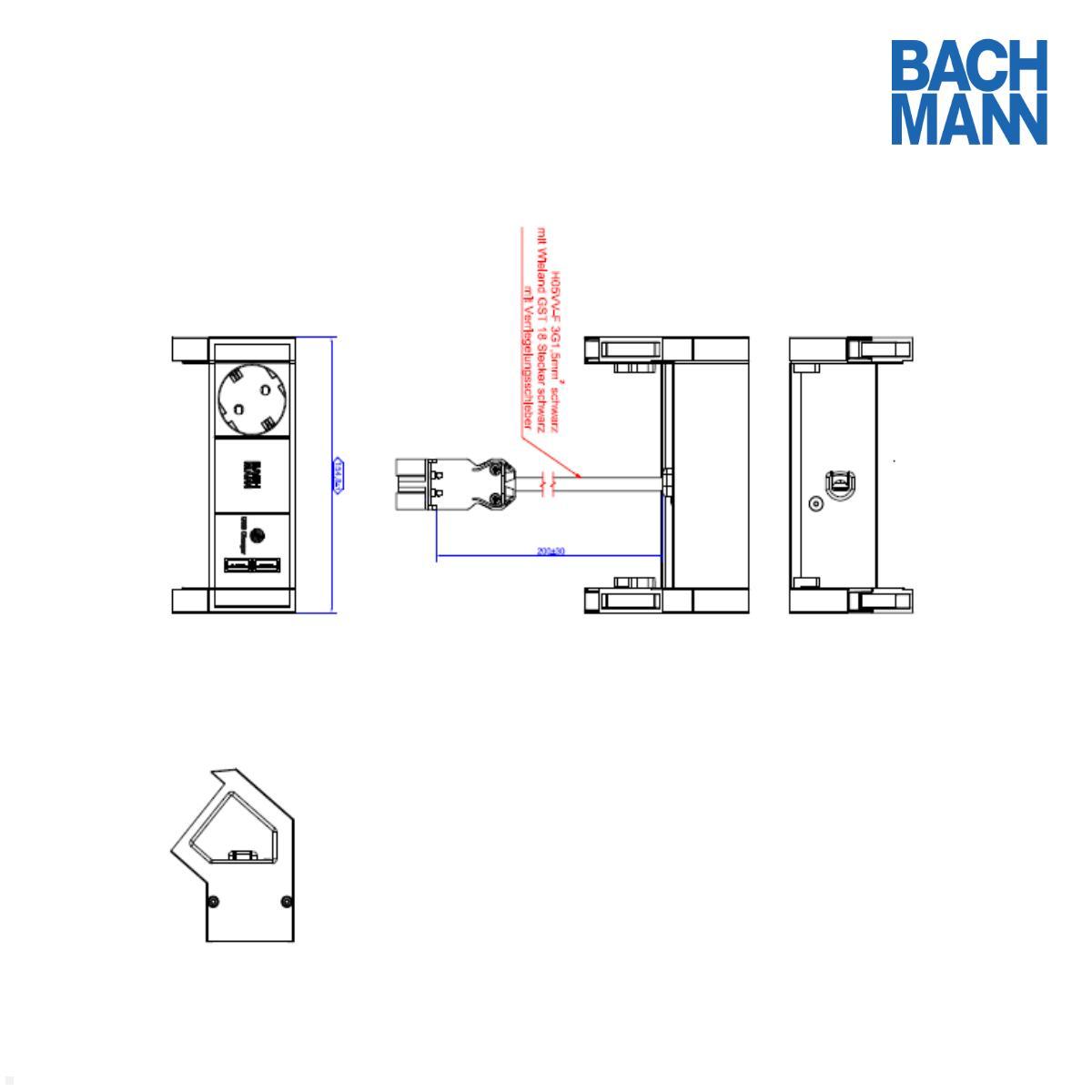 Power socket USB A/C charger Bachmann DESK 2 902.9109