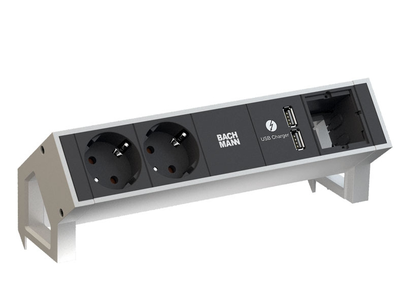 Bachmann DESK 2 2x Power socket outlets 1x USB charger 1x Custom ...