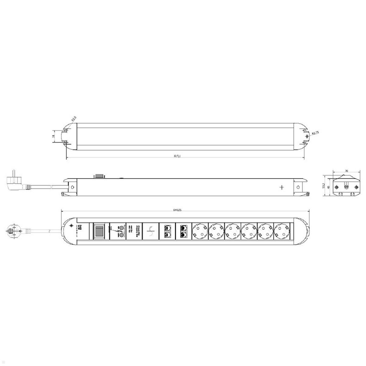 Bachmann PRIMO, 6x power strip ISDN full protection, 331.074