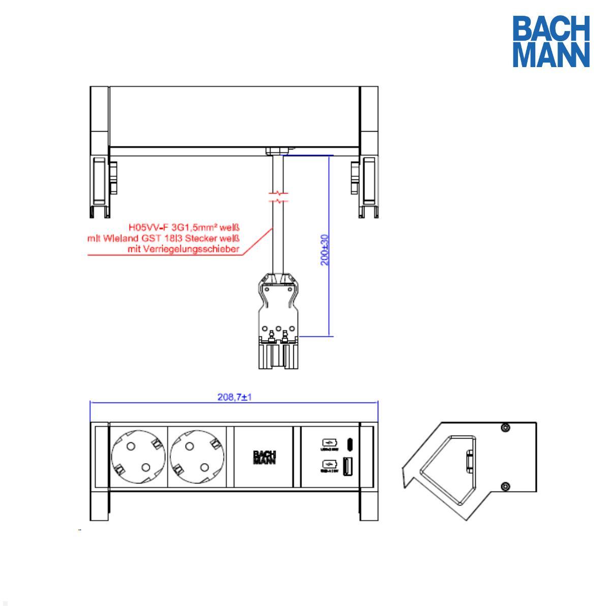 Desk socket USB A/C Charger Bachmann DESK 2 (937.402)