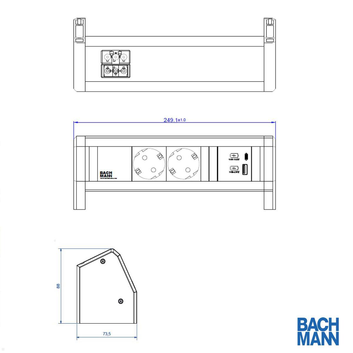 Power socket with USB A/C charger Bachmann 902.0290