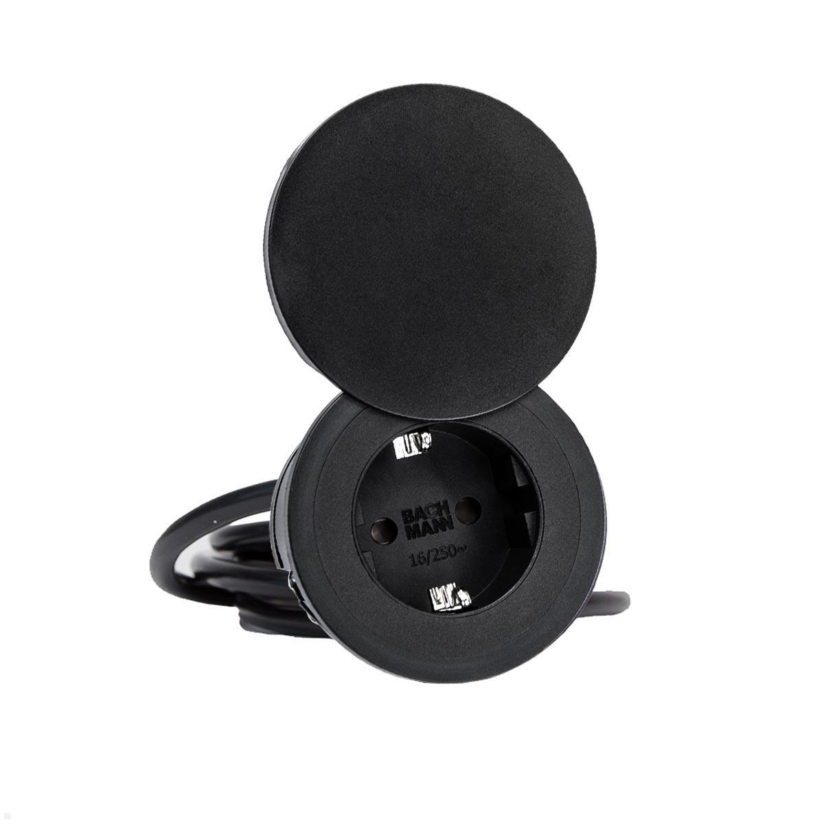 Built-in socket black with cover - Bachmann PIX 926.001D