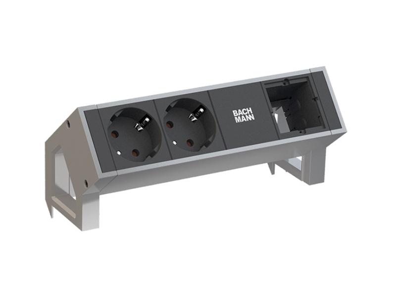 Bachmann DESK 2 2x Power socket outlets 1x Custom stainless steel (902. ...