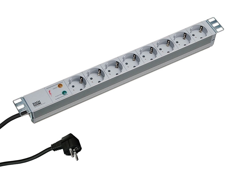 Bachmann 19inch power strip, 8x socket, 333.404