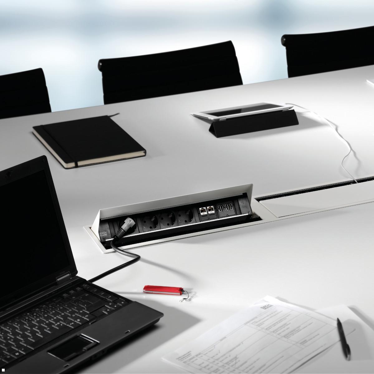 Installation frame for retractable table sockets (911.048), black