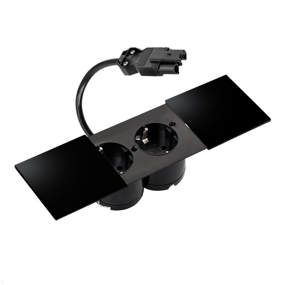 2-way socket outlet GST18, cover black Bachmann DUE