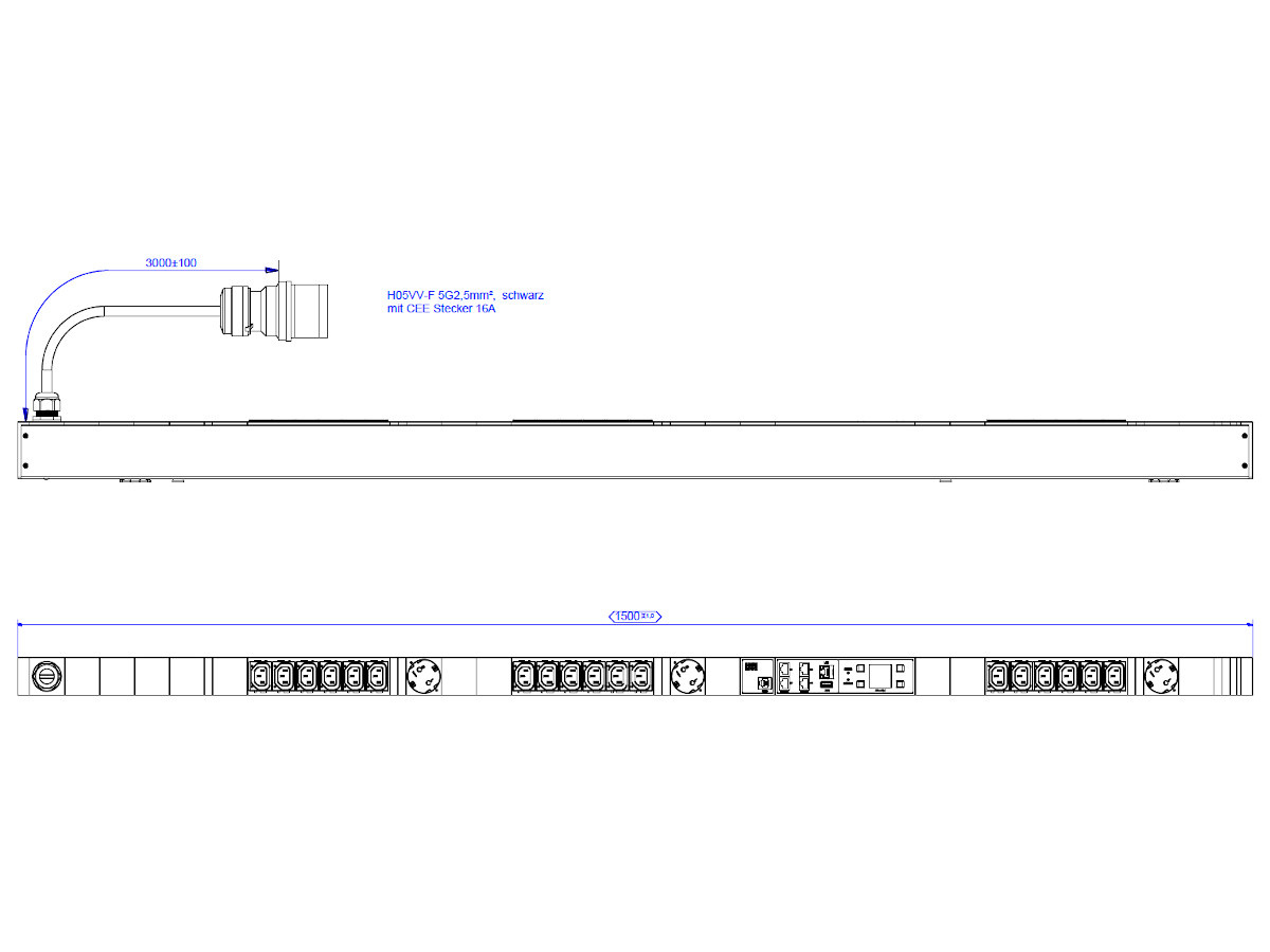 Bachmann BlueNet BN7500 socket 18xC13, 3x CEE7/3 802.7508