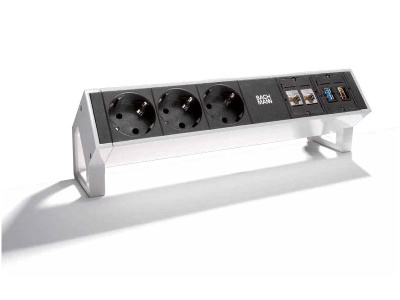Bachmann DESK 2 3x Power socket outlets 2x CAT6 1x USB 1x HDMI white ...