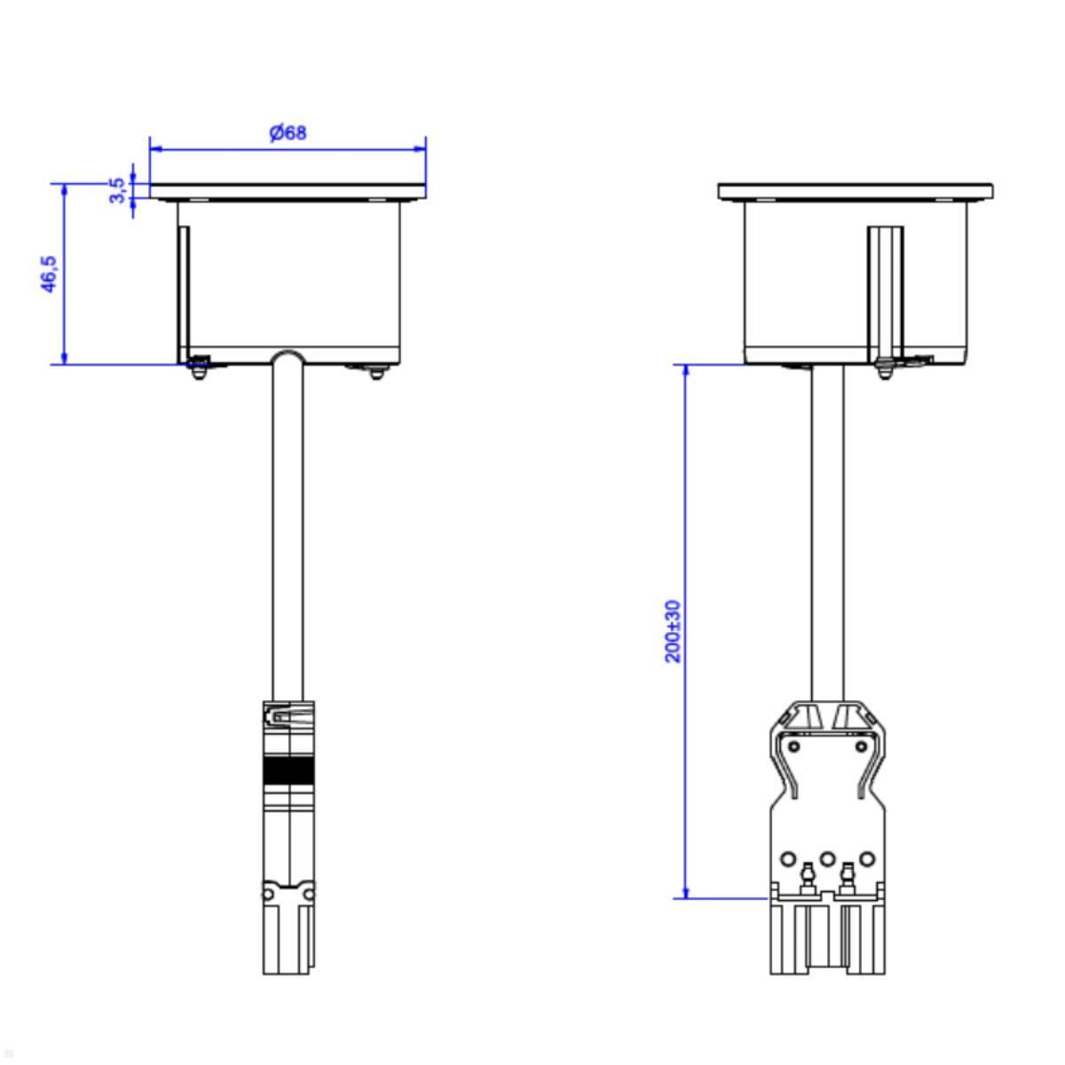 Built-in socket with GST18 cable, Bachmann PIX 926.300 white