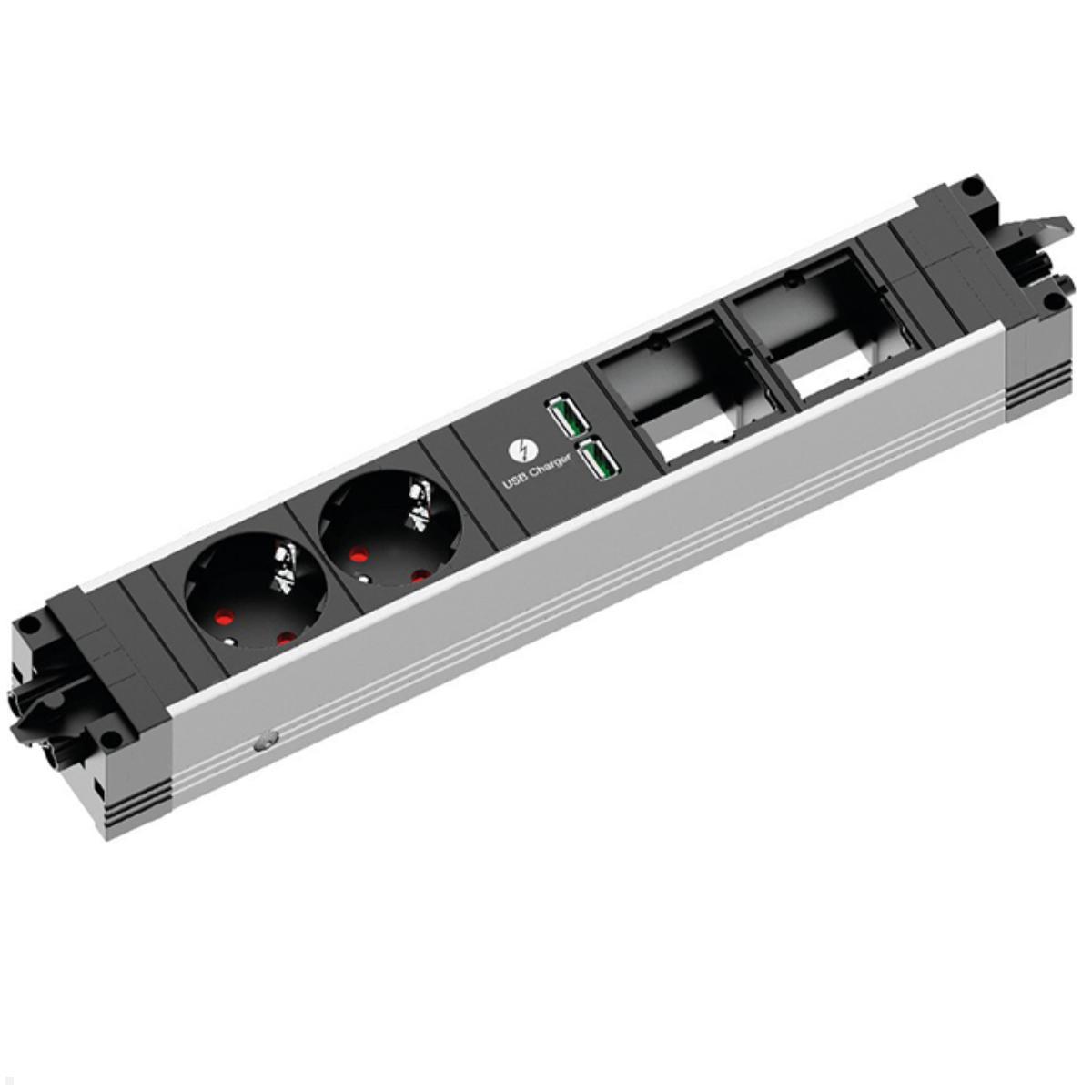 Bachmann STEP ALU 2x socket USB, 2x Custom, GST18 906.0229