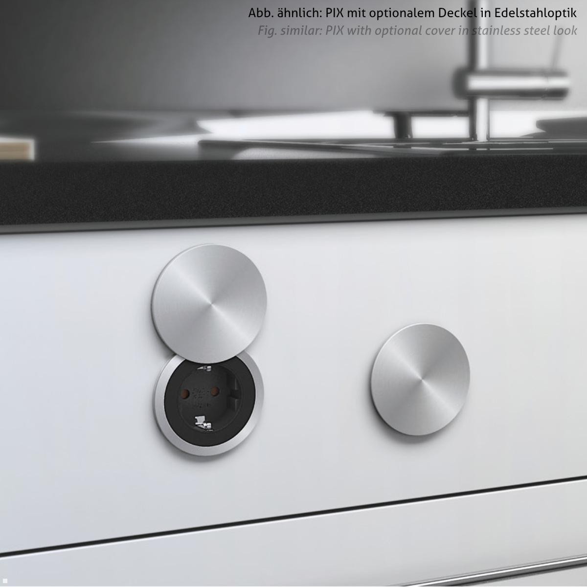 Built-in socket black with cover - Bachmann PIX 926.001D