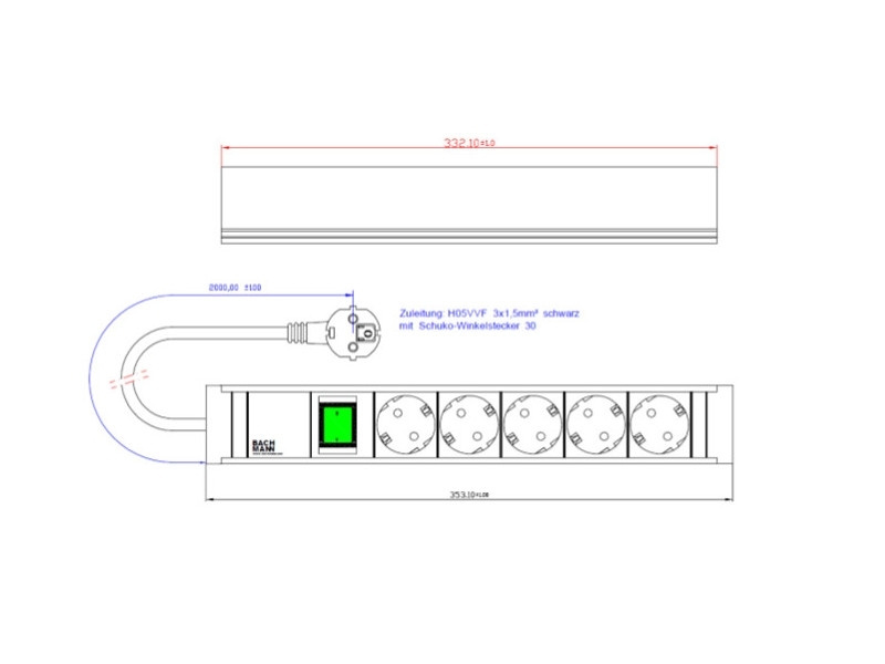 Bachmann CONNECT LINE socket 5-way with switch 420.0013