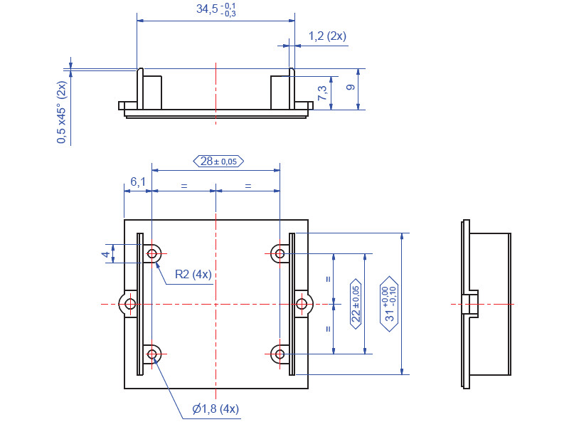 Bachmann custom module, blank cover with screw dome, 917.010