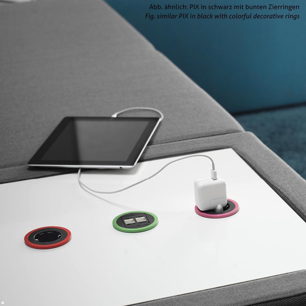 Built-in socket black with cover - Bachmann PIX 926.000D