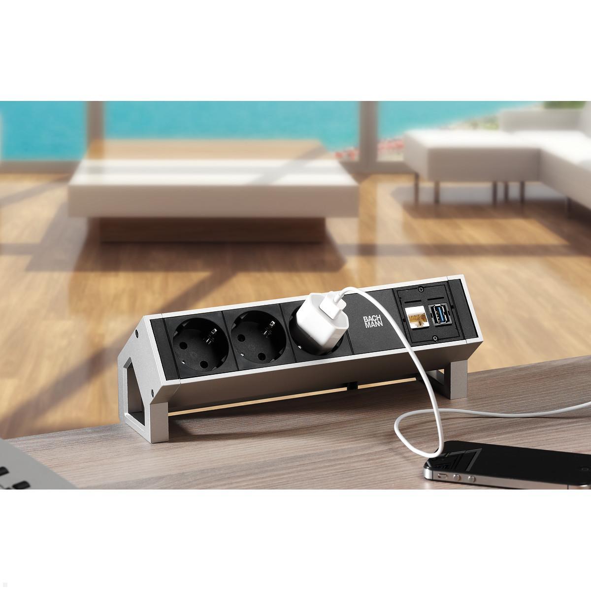 Table power strip 3 sockets Pure White Bachmann (937.406)