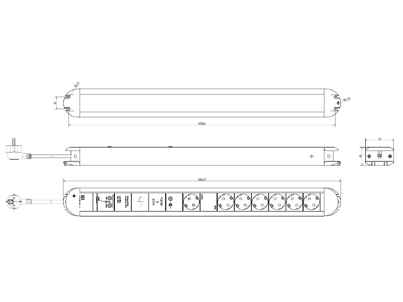 Bachmann PRIMO, 6+1 power strip, Master + Slave, 333.071