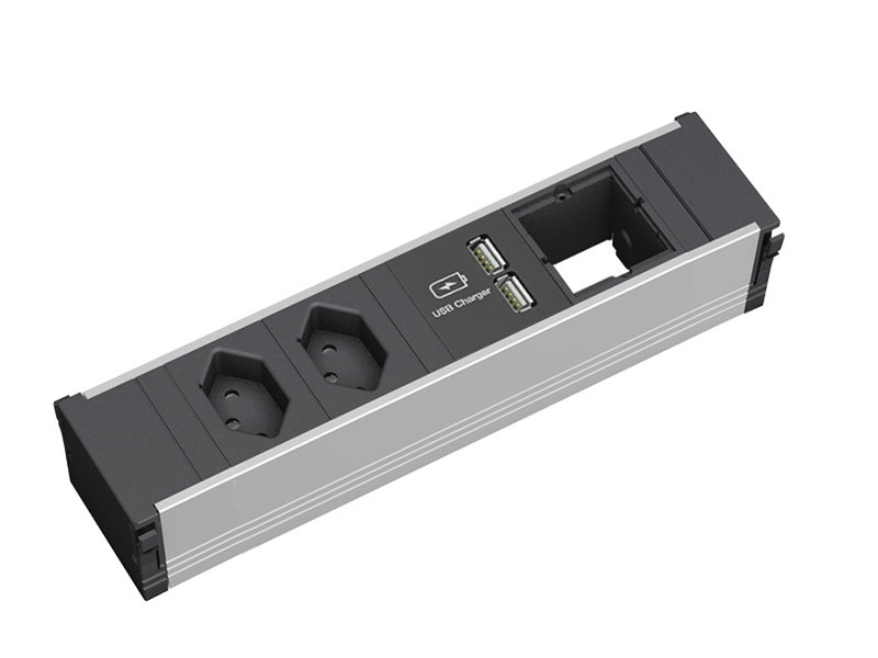 Bachmann CONI 2x socket CH, 1x USB, 1x Custom Modul 912.0400