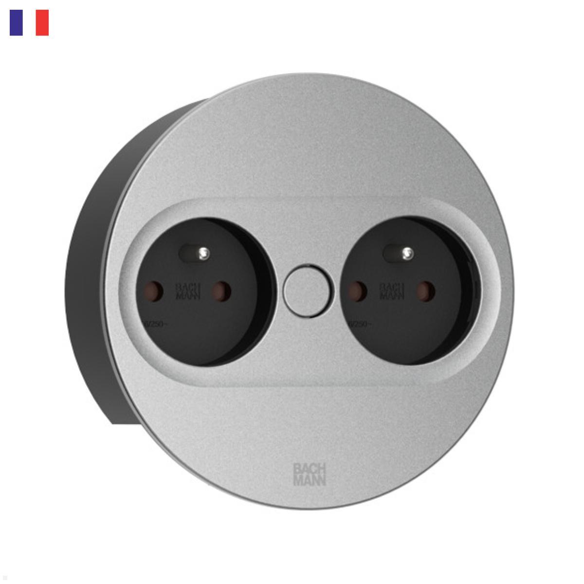 Bachmann TWIST 2 round (946.010) 2 UTE sockets, silver