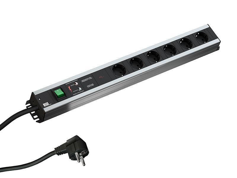 Bachmann tradesman´s strip 6x power socket, 1x switch, overvoltage ...